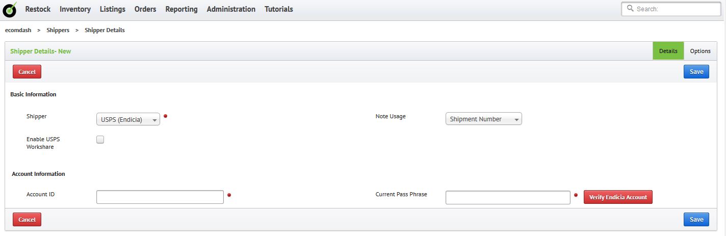 How to set up your USPS Endicia account – ecomdash support