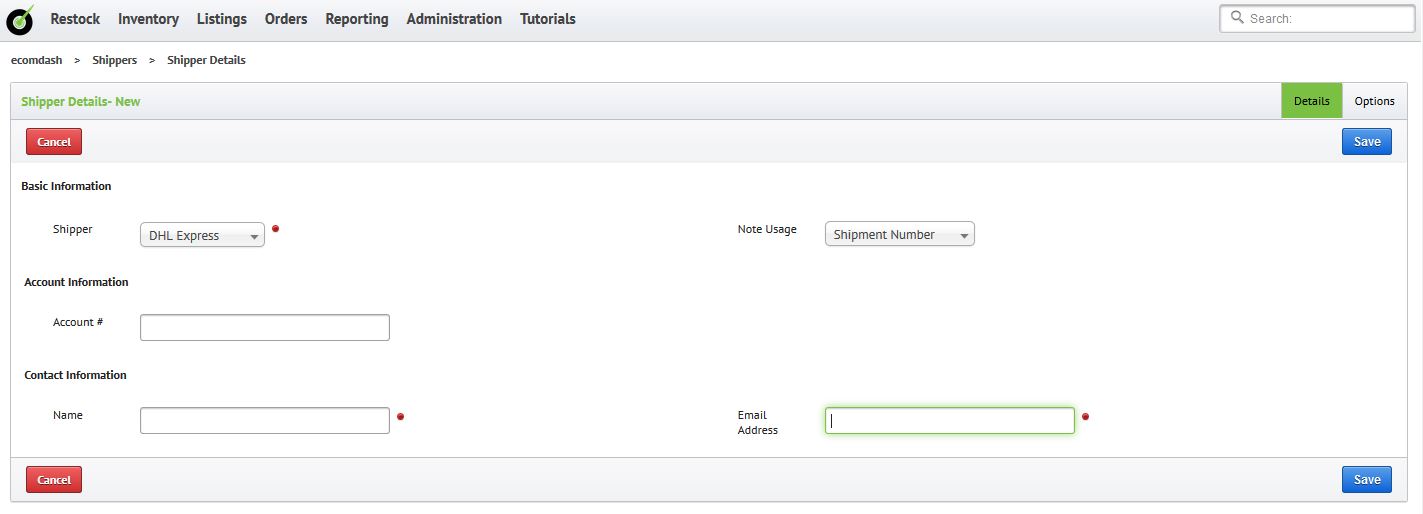 How to set up your DHL Express Shipping account – ecomdash support