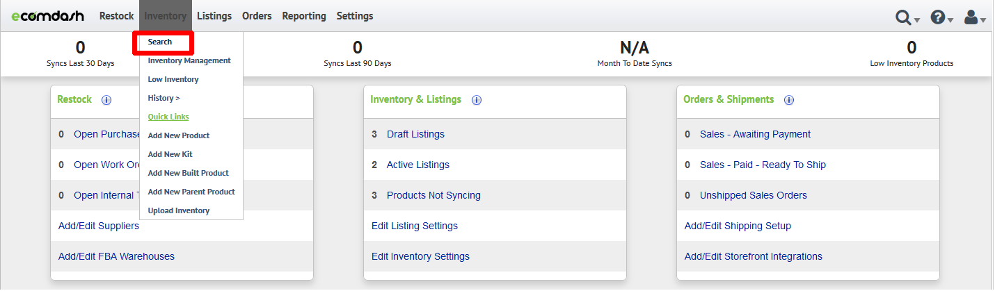 How to Use Advanced Inventory Search – ecomdash support